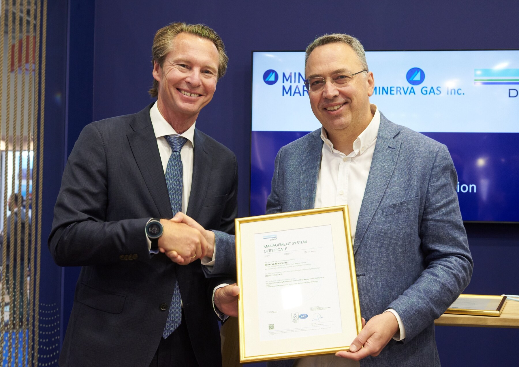 Posidonia 2024: DNV presents Minerva Gas and Minerva Marine with ISO ...